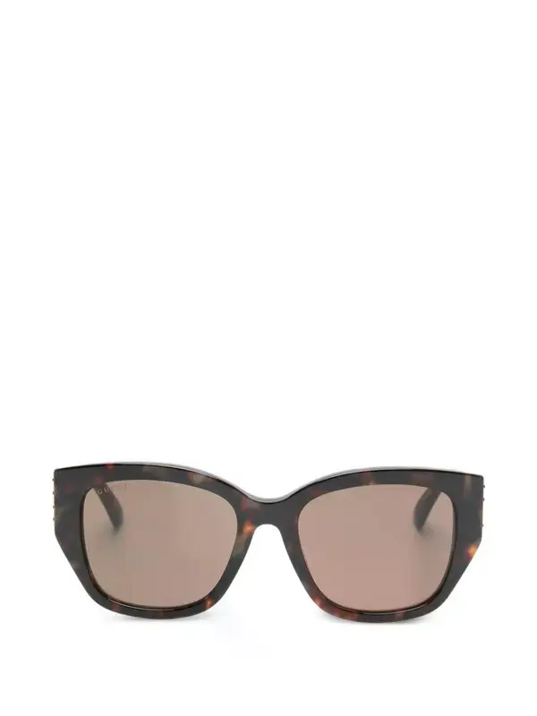 Gucci Square-frame Sunglasses With Logo Detail - Brown