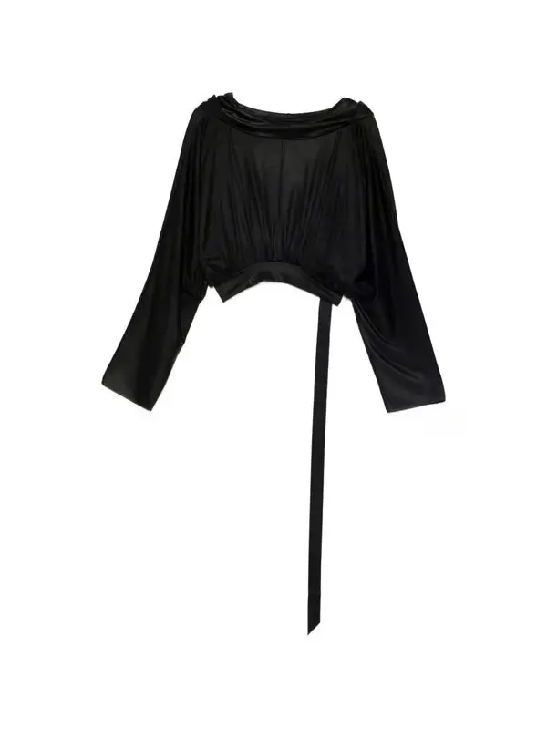 Rick Owens Long-sleeve Cropped Hoodie - Black
