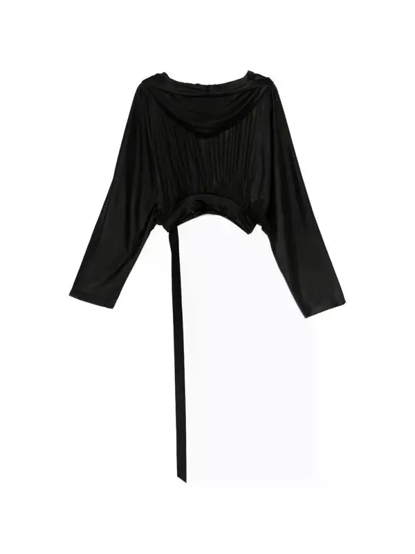 Rick Owens Long-sleeve Cropped Hoodie - Black
