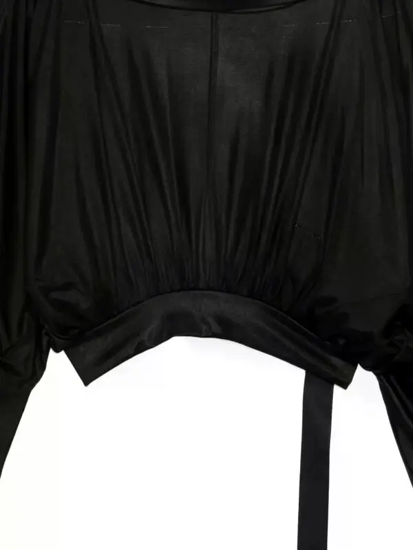 Rick Owens Long-sleeve Cropped Hoodie - Black