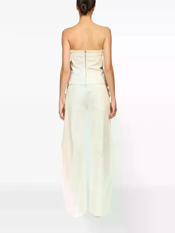 David Koma 3d Flower Denim Corset Top