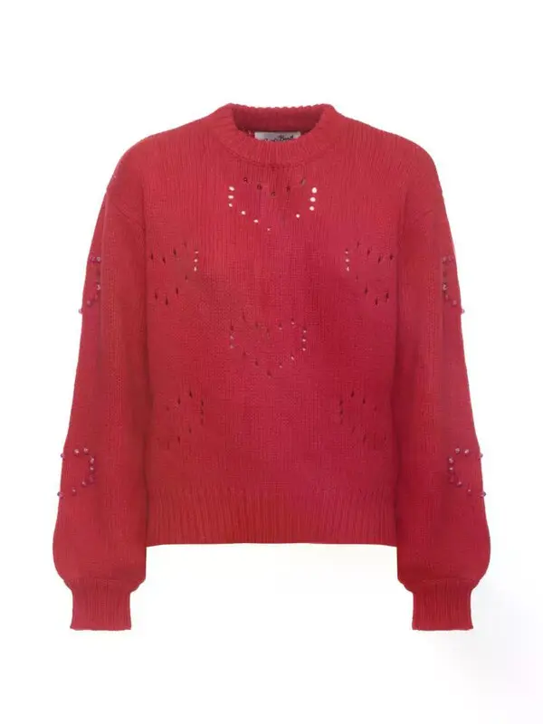 MC2 SAINT BARTH Cut-out Embellished Sweater - Red