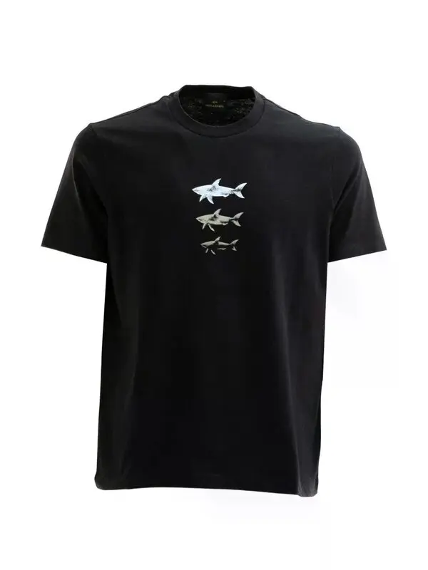 Paul & Shark Shark-print T-shirt - Black