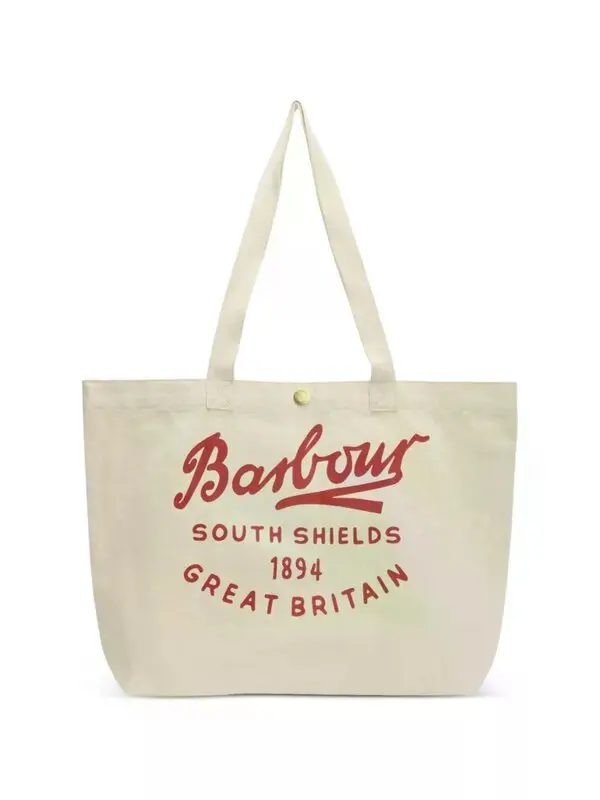 Barbour Logo-graphic Tote Bag - Neutrals
