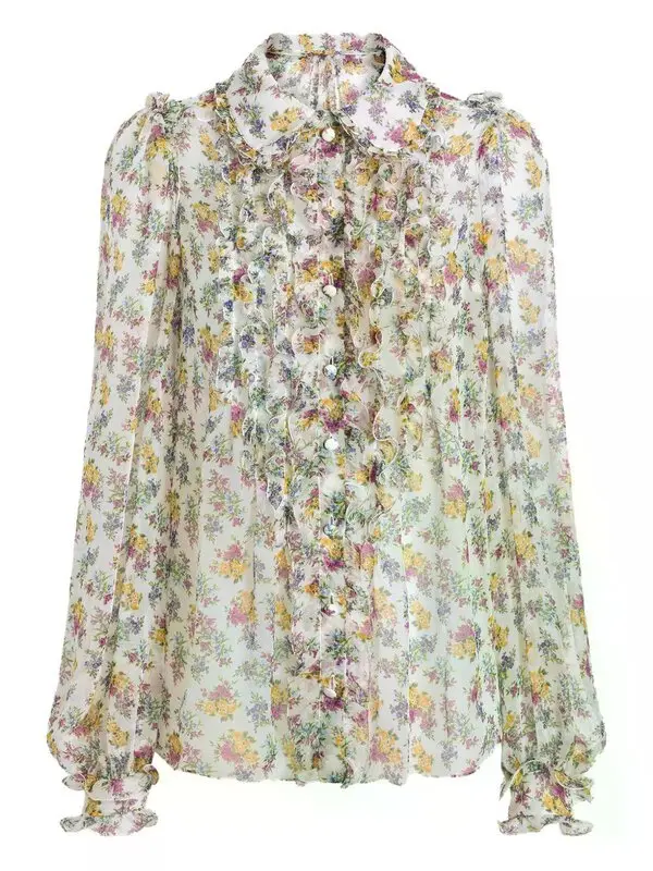 Dolce & Gabbana Floral Ruffled Blouse