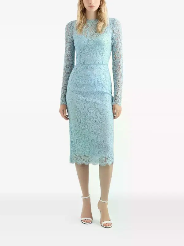 Dolce & Gabbana Cordonetto Lace Midi Dress - Blue