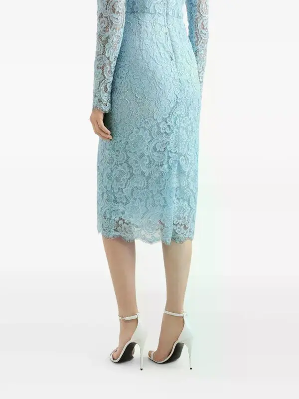 Dolce & Gabbana Cordonetto Lace Midi Dress - Blue