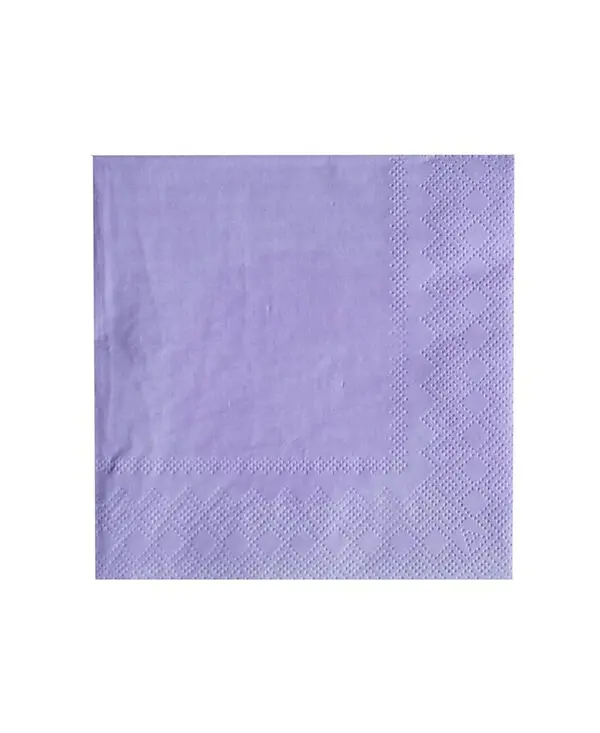 JOLLITY & CO Solid Shade Colors, Paper Party Large Napkins, Set Of 16 - Lavender