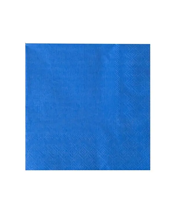 JOLLITY & CO Solid Shade Colors, Paper Party Large Napkins, Set Of 16 - Sapphire