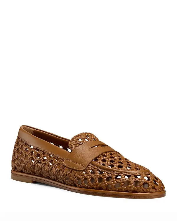 STUART WEITZMAN Spencer Woven Loafers - Boho Tan