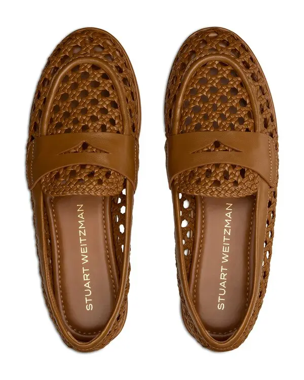 STUART WEITZMAN Spencer Woven Loafers - Boho Tan
