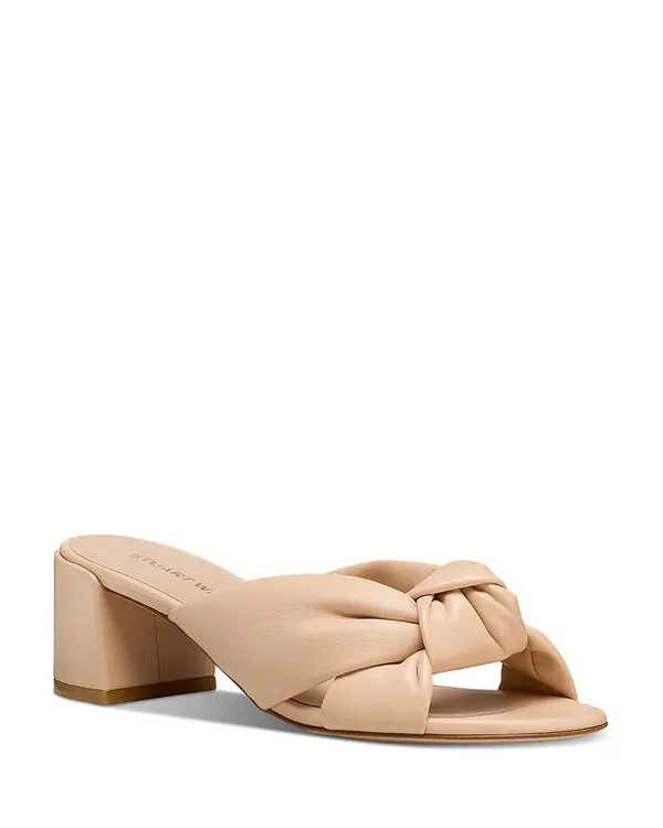 STUART WEITZMAN Soplaya 50 Block Heel Sandals - Barely Beige