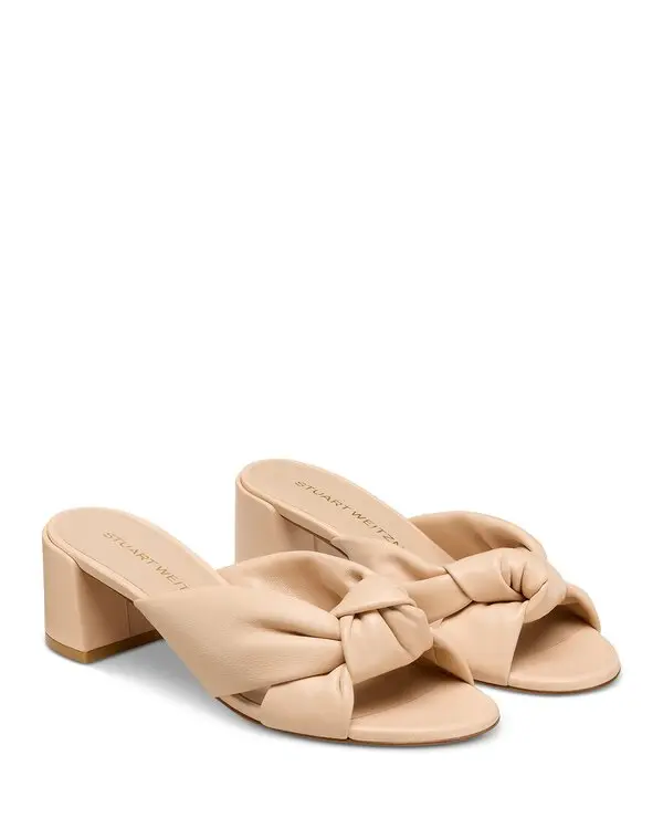STUART WEITZMAN Soplaya 50 Block Heel Sandals - Barely Beige