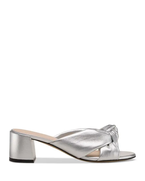 STUART WEITZMAN Soplaya 50 Block Heel Sandals - Silver
