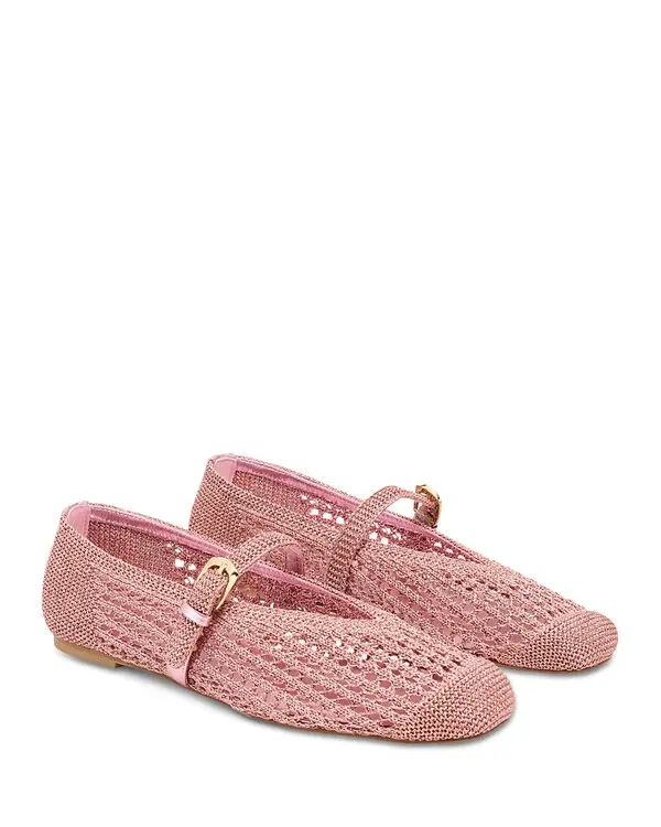 STUART WEITZMAN Leora Mary Jane Flats - Pink Sand Metallic
