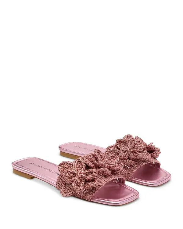 STUART WEITZMAN Lotus Slides - Pink Sand