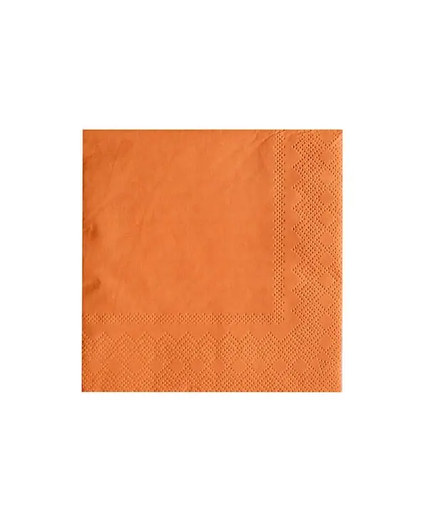 JOLLITY & CO Solid Shade Colors, Paper Party Cocktail Napkins, Set Of 20 - Apricot