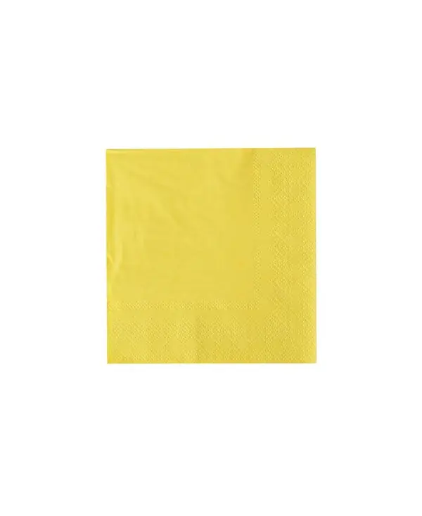 JOLLITY & CO Solid Shade Colors, Paper Party Cocktail Napkins, Set Of 20 - Banana