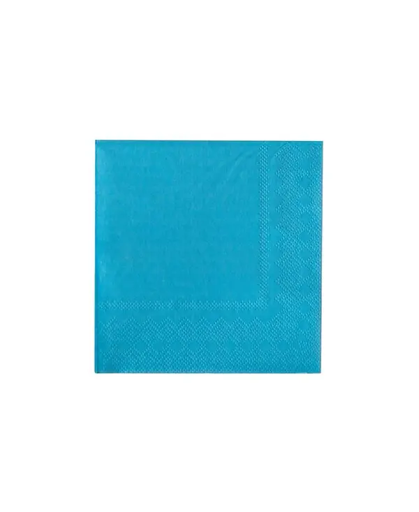 JOLLITY & CO Solid Shade Colors, Paper Party Cocktail Napkins, Set Of 20 - Cerulean