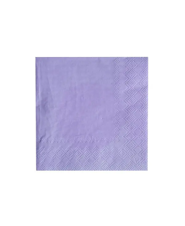 JOLLITY & CO Solid Shade Colors, Paper Party Cocktail Napkins, Set Of 20 - Lavender