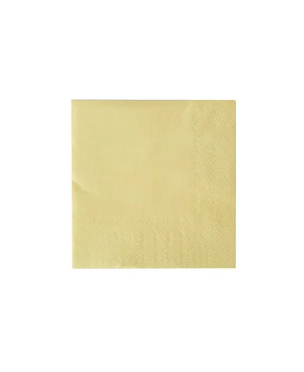 JOLLITY & CO Solid Shade Colors, Paper Party Cocktail Napkins, Set Of 20 - Lemon