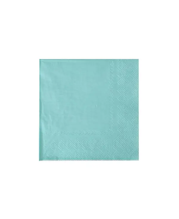JOLLITY & CO Solid Shade Colors, Paper Party Cocktail Napkins, Set Of 20 - Seafoam