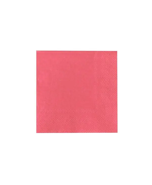 JOLLITY & CO Solid Shade Colors, Paper Party Cocktail Napkins, Set Of 20 - Watermelon