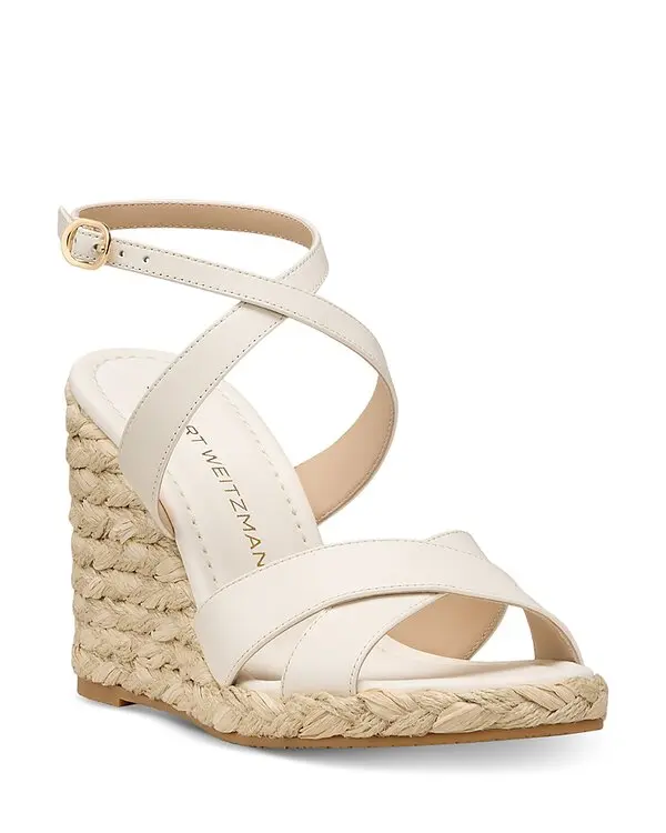STUART WEITZMAN Alyssa Espadrille Wedge Sandals - Cream