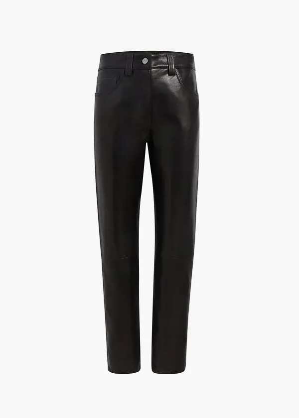 Khaite Callum Pant In Textured Lamb - Black