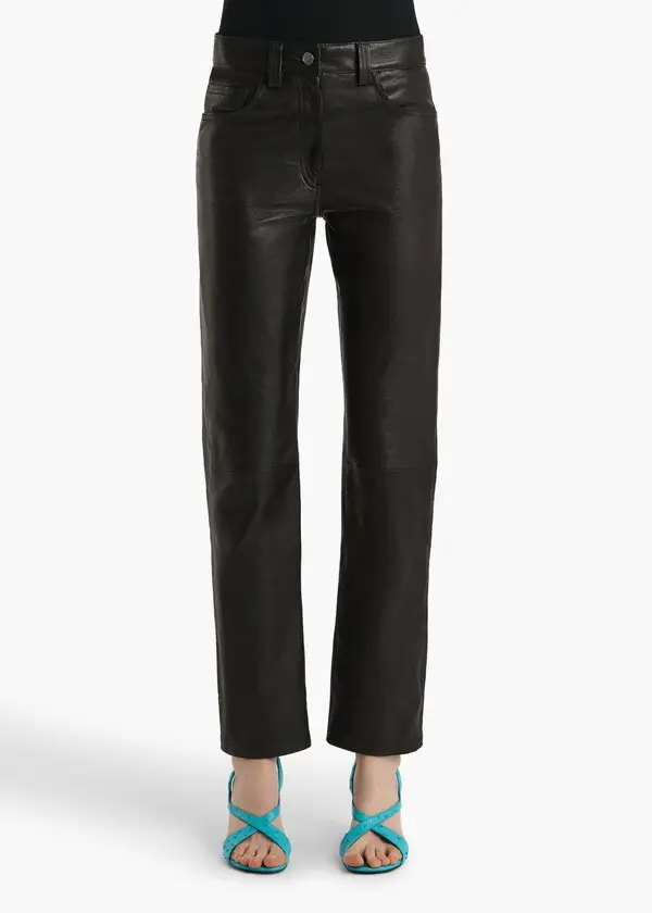 Khaite Callum Pant In Textured Lamb - Black