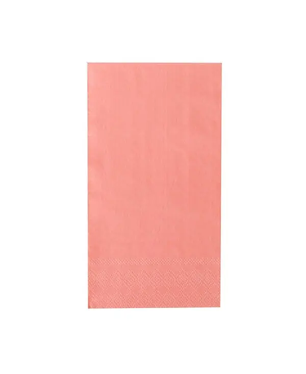JOLLITY & CO Solid Shade Colors, Paper Party Guest Napkins, Set Of 16 - Cantaloupe