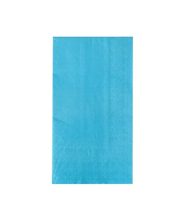 JOLLITY & CO Solid Shade Colors, Paper Party Guest Napkins, Set Of 16 - Cerulean