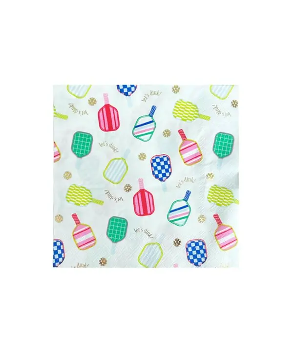 JOLLITY & CO Pickleball Social Club Large Paper Napkins, Set Of 16 - Multicolor
