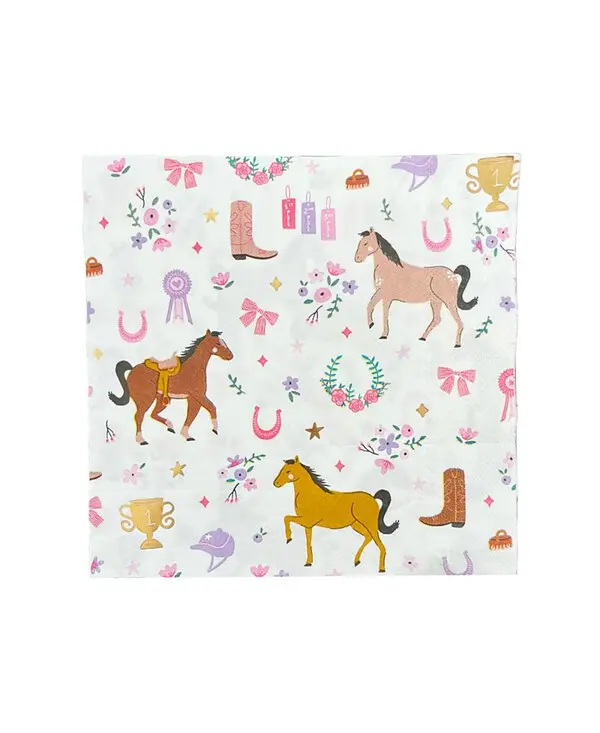 JOLLITY & CO Pony Tales Cowgirl Large Paper Napkins, Set Of 16 - Multicolor
