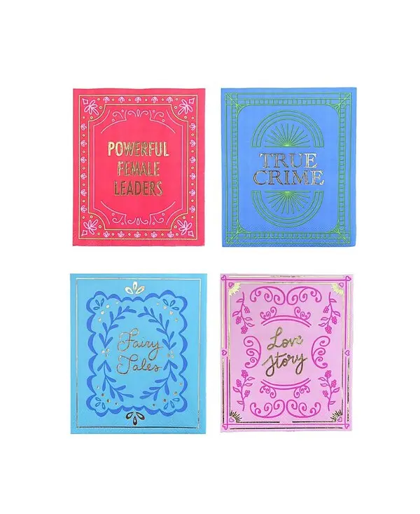 JOLLITY & CO Book Club Book Cover Paper Cocktail Napkins, Set Of 20 - Multicolor