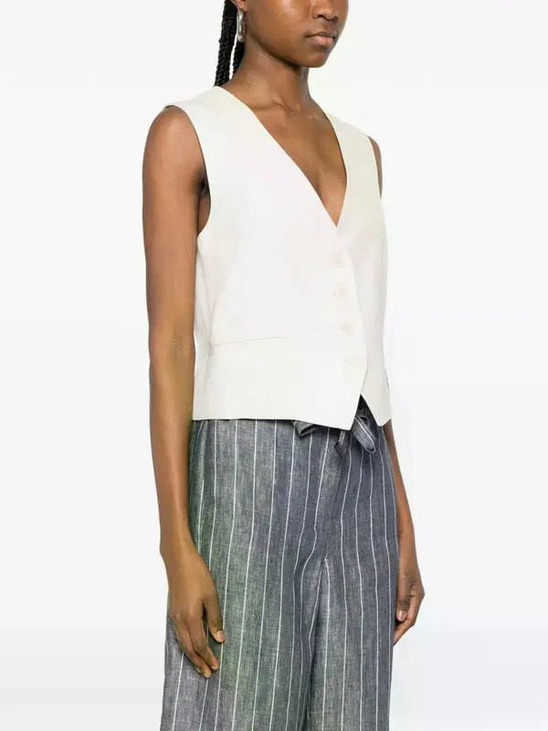 P.a.r.o.s.h V-neck Button Vest - Neutrals