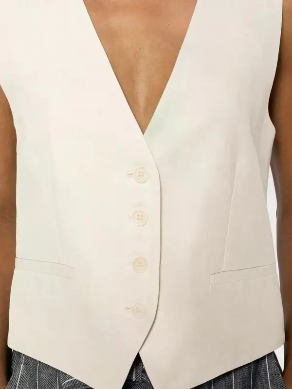P.a.r.o.s.h V-neck Button Vest - Neutrals