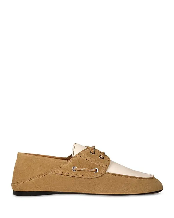 Sandro Suede Boat Shoes - Beige