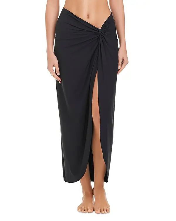 BEYOND CONTROL Twist Swim Cover-up Skirt - Black