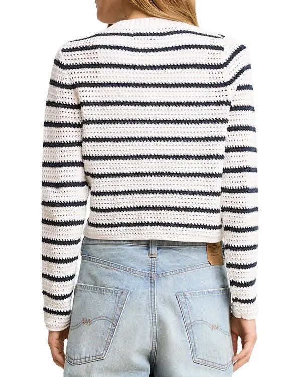 Denimist Stripe Shrunken Cardigan Sweater