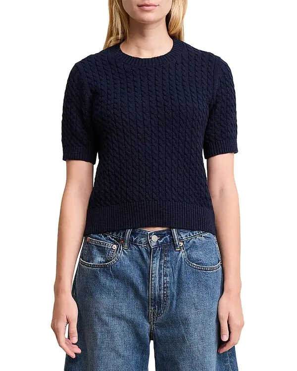 Denimist Crewneck Cable Knit Sweater