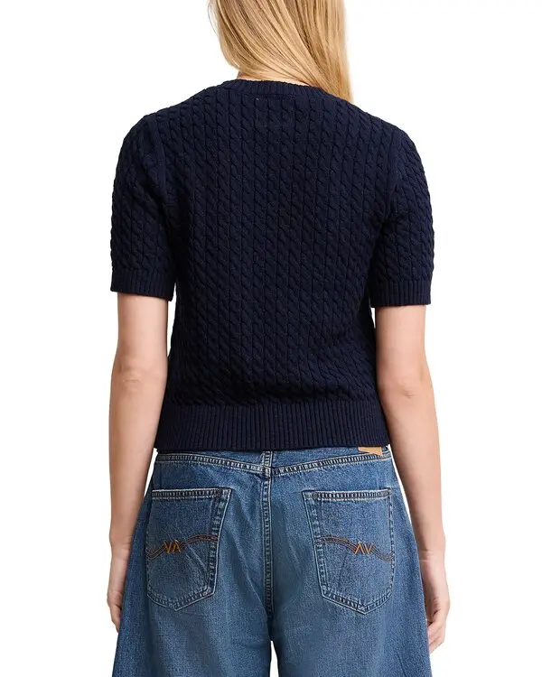 Denimist Crewneck Cable Knit Sweater