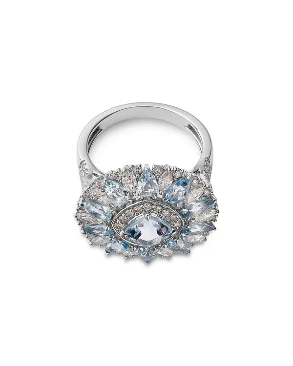Bloomingdale'S Aquamarine And Diamond Ring In 14k