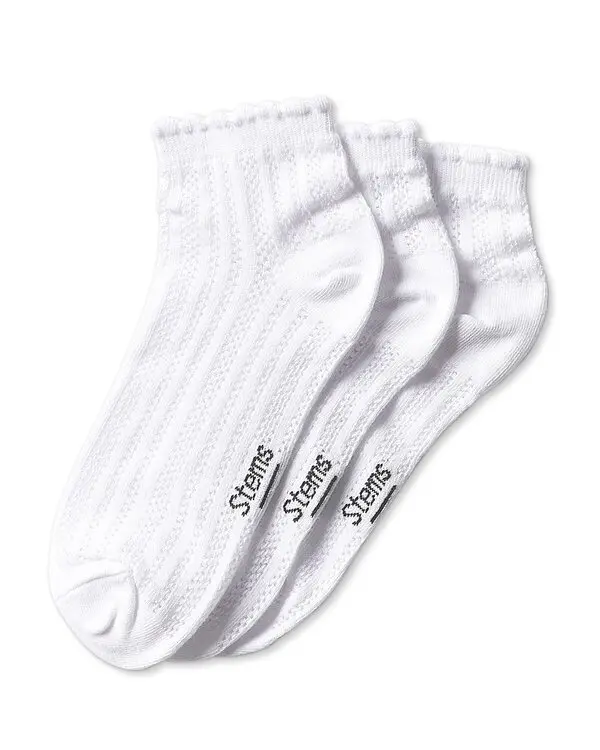 STEMS Pointelle Ankle Socks Pack Of 3 - White