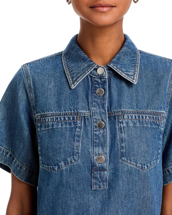 rag and bone all in one denim dress RAG & BONE Renata belted denim mini shirt dress