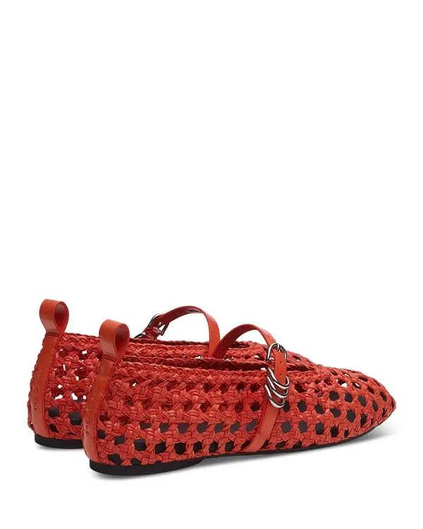 Rag & Bone Spire Ruched Leather Mary Jane Flats - Fryrd
