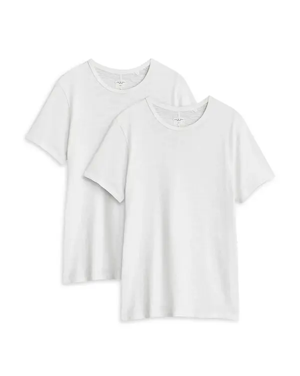 Rag & Bone 2 Pack Classic Flame Tee - White