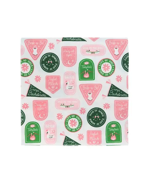 JOLLITY & CO Camp Bachelorette Large Paper Napkins, Set Of 16 - Multicolor