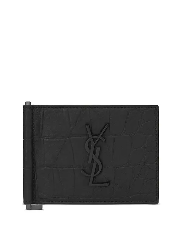 Saint Laurent Cassandre Bill Clip Wallet - Black