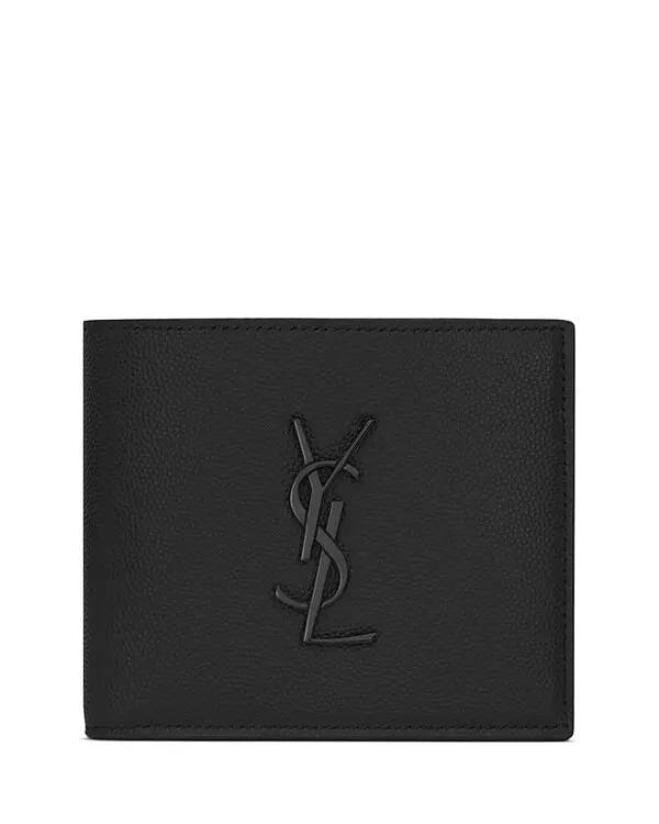 Saint Laurent Cassandre East/west Wallet In Smooth Leather - Black/black